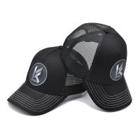 China Black Mesh 5 Panel Trucker Cap Custom Sublimation Patch Logo Mens Trucker Hats for sale