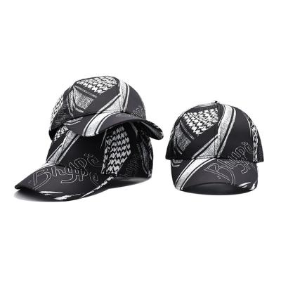 China Custom Full Sublimation 100% Polyester Baseball Cap 6 Panels Adjustable Metal Buckle for sale