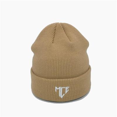 China Custom Logo Knit Beanie Hats 58cm Winter Acrylic Beanie for Adults for sale