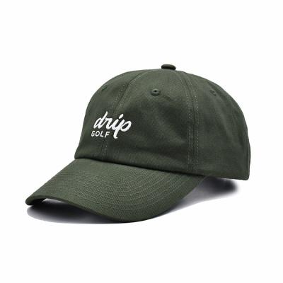 China Unisex Breathable 6 Panel Cotton Dad Hat 58-60cm Adjustable Baseball Cap Custom Logo for sale