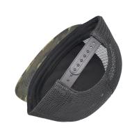 China ACE 0616 6 Panel Trucker Cap Cotton Front Mesh Back Unisex Snapback Black One Size for sale