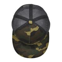 China ACE 0616 6 Panel Trucker Cap Cotton Front Mesh Back Unisex Snapback Black One Size for sale