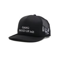 China ACE Flat Brim Mesh Trucker Hat 6 Eyelets Unisex Snapback One Size Fits All Custom Logo for sale