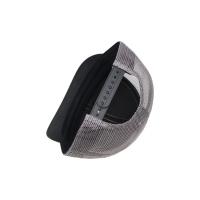 China Custom Logo 5 Panel Flat Brim Snapback Trucker Cap Black Cotton Twill Mesh One Size for sale
