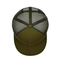 China Custom Logo Army Green Camo 6 Panel Flat Brim Mesh Cap Snapback Trucker Hat Unisex for sale