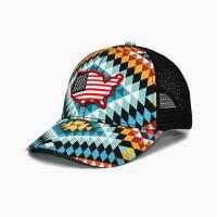 China Digital Printing 6 Panels Top Baseball Trucker Hat High Profile Crown for sale