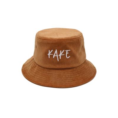 China Customized Outdoor Corduroy Bucket Hat Unisex Fisherman Panama Hat 100 Cotton for sale
