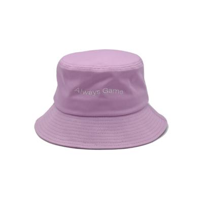 China Custom Logo Cotton Bucket Hat for Outdoor Fishing Sun Protection with Drawstring Closure for sale