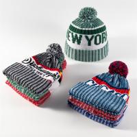 China Unisex Knit Beanie Hats 58CM Custom Logo Acrylic Winter Beanies OEM Design for sale