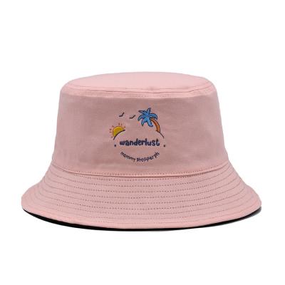 China Double sided Bucket hat travel custom logo activity embroidered sunshade sunscreen basin hat for sale