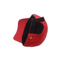 China Custom Cotton Five Panel Baseball Cap with 4 Eyelets Red Adjustable Strap for sale