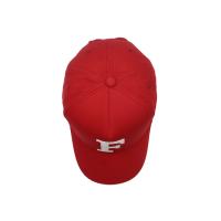 China Custom Cotton Five Panel Baseball Cap with 4 Eyelets Red Adjustable Strap for sale