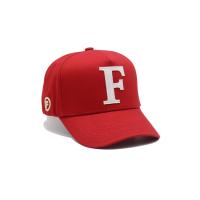 China Custom Cotton Five Panel Baseball Cap with 4 Eyelets Red Adjustable Strap for sale