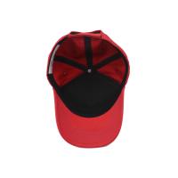 China Custom Cotton Five Panel Baseball Cap with 4 Eyelets Red Adjustable Strap for sale