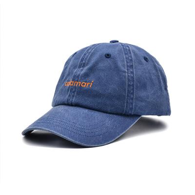 China Custom Logo Washed Baseball Cap 58-60cm Unisex Polyester Dad Hat for Men Women for sale
