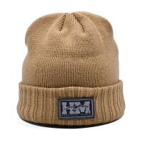 China Custom Logo Knit Beanie Hat 58cm Acrylic Winter Warm Beanie for Adults for sale