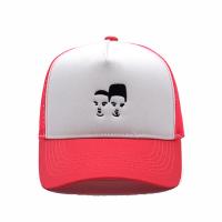 China Unisex 6 Panel Cotton Trucker Mesh Cap with Embroidered Logo Black Snapback for sale