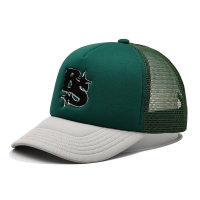 China Custom 6 Panel Trucker Cap Cotton Front Mesh Back Unisex Snapback All Seasons for sale
