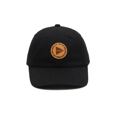 China Custom 6 Panel Baseball Cap with Leather Patch and Metal Buckle Strap ISO9001 for sale