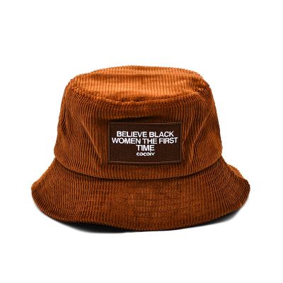 China Custom Corduroy Fisherman Bucket Hat Unisex Wide Brim Outdoor Breathable Lightweight Waterproof for sale