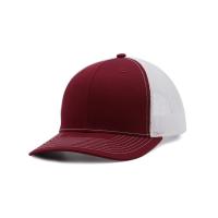 China Custom 6 Panel Trucker Cap Pre Curved Brim Mesh Snapback Cotton Front Unisex Hats Wholesale for sale