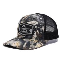 China Custom Logo 6 Panel Trucker Cap Cotton Front Pre Curved Visor Unisex Snapback for sale