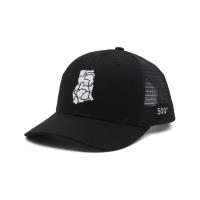 China Embroidery Trucker Mesh Cap 6 Panel Fashionable Pre Curved Brim for sale