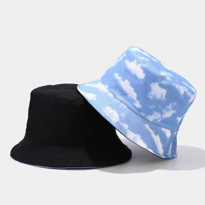 China Custom Double Sided Fisherman Bucket Hat 100% Cotton Summer Reversible Sun Protection for sale