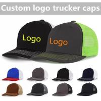 China Custom Pre Curved Mesh Hat Cotton Trucker Cap with Plastic Snapback for sale