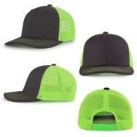 China Custom Embroidered Logo Custom 6 Panel Cotton Trucker Cap with Plastic Snapback for sale