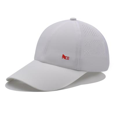 China Custom Sport Cap ACE25418 6 Eyelets Pre-curved Visor Unstructured Polyester Cotton Nylon One Size for sale