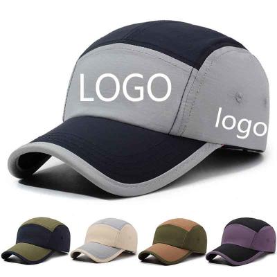 China Custom Sport Cap ACE25614 Quick Drying Breathable Polyester Cotton Nylon One Size Fits All Velcro Closure for sale