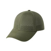 China Wholesale Custom Logo 6 Panel Perforated Golf Hat Unisex Mesh Baseball Cap One Size for sale