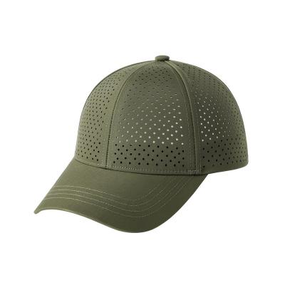 China Wholesale Custom Logo 6 Panel Perforated Golf Hat Unisex Mesh Baseball Cap One Size for sale