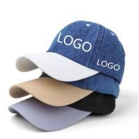 China Wholesale Custom Logo Acid Wash Cotton Vintage Dad Hat Adjustable Denim Sports Washed Black Baseball Cap for sale
