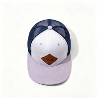 China 6 Panel Trucker Cap Cotton Sweatband Plastic Snapback Closure Unisex Adjustable 58cm for sale