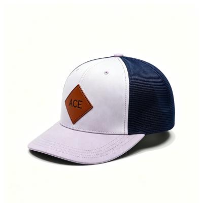 China 6 Panel Trucker Cap Cotton Sweatband Plastic Snapback Closure Unisex Adjustable 58cm for sale