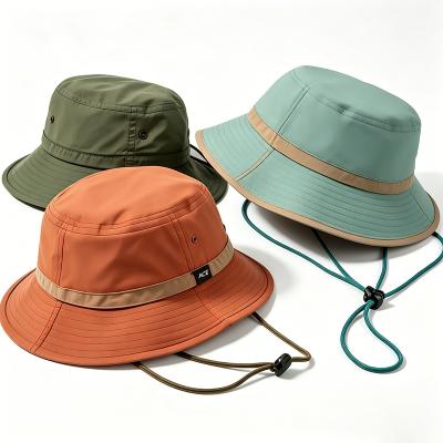 China Custom Logo Fisherman Bucket Hat 100% Cotton Wide Brim Sun Protection Outdoor for sale