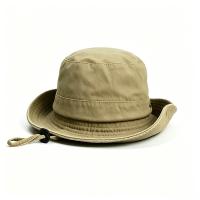 China Cotton Fisherman Bucket Hat Wide Brim Sun Protection Outdoor Hiking Cap for Adults for sale