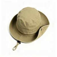 China Cotton Fisherman Bucket Hat Wide Brim Sun Protection Outdoor Hiking Cap for Adults for sale