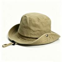 China Cotton Fisherman Bucket Hat Wide Brim Sun Protection Outdoor Hiking Cap for Adults for sale
