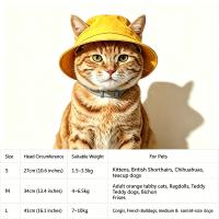 China Cotton Pet Cat Hat with Velcro Strap Closure for Small Dogs and Cats 50g for sale