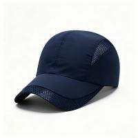 China Custom Sport Cap with Velcro Buckle Closure Breathable Polyester Sweatband Unstructured Low Profile for sale