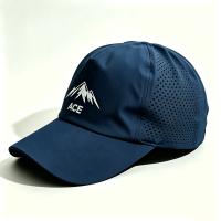 China Custom Sport Cap Low Profile Curve Brim 6 Eyelets Breathable Polyester One Size Fits All for sale