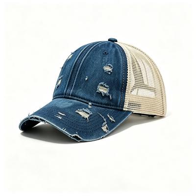 China High Profile 6 Panel Trucker Cap featuring cotton fabric ideal for outdoor activities casual fashion and team branding for sale