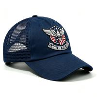 China Trucker Snapback Trucker Cap Customize Eyelets Adjustable Mesh Back Hat Perfect for Outdoor Activities Casual Wear and Events for sale