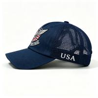 China Trucker Snapback Trucker Cap Customize Eyelets Adjustable Mesh Back Hat Perfect for Outdoor Activities Casual Wear and Events for sale