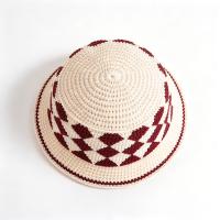China Recycled Cotton Yarn Crochet Bucket Hat Diamond Argyle Pattern Eco Friendly Wide Brim for Vintage Preppy Daily Streetwear for sale