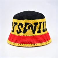 China Custom Logo Letter Crochet Bucket Hat One Size Wide Brim Stylish Headwear for Festival Daily Streetwear for sale