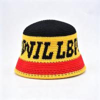China Custom Logo Letter Crochet Bucket Hat One Size Wide Brim Stylish Headwear for Festival Daily Streetwear for sale